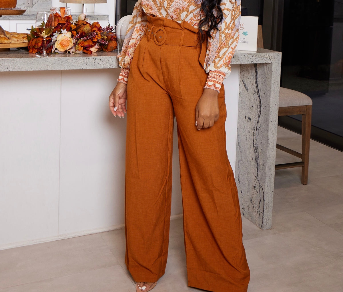 The “Dress Up” Rust Pants – Chique Me